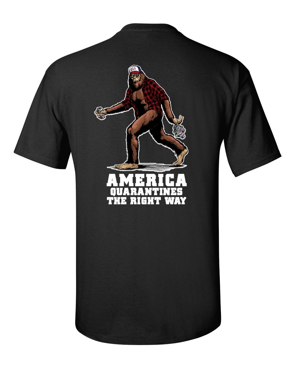 Funny America Quarantines The Right Way Unisex Short Sleeve T-shirt ...