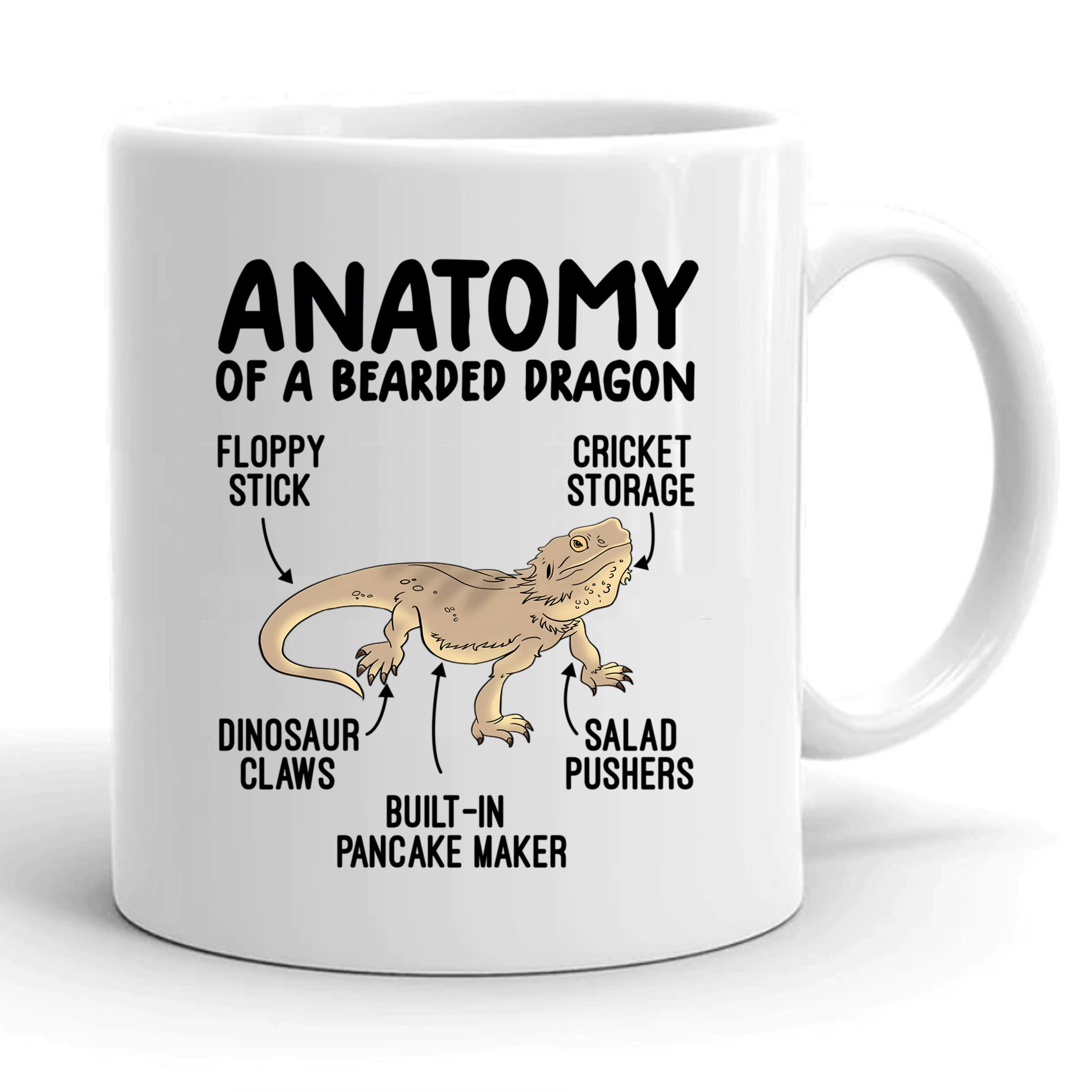 Funny Anatomy Of A Bearded Dragon Lizard Gift Ceramic Mug 11oz (White ...