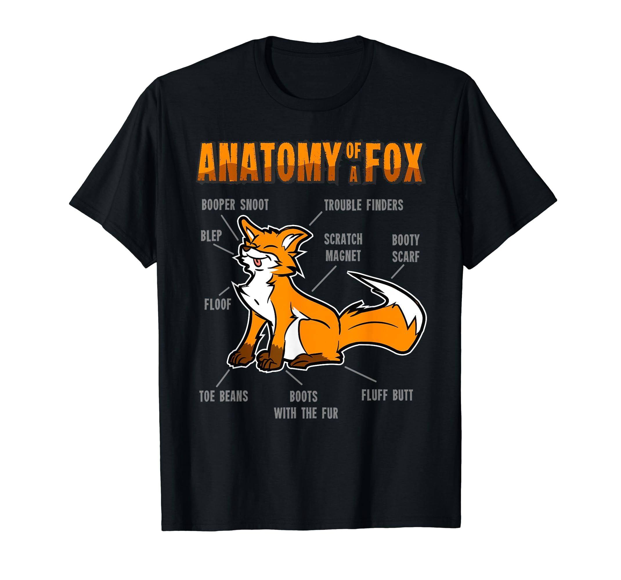 Funny Anatomy of a Fox Shirt Furry Fursona Women Kids Men T-Shirt ...