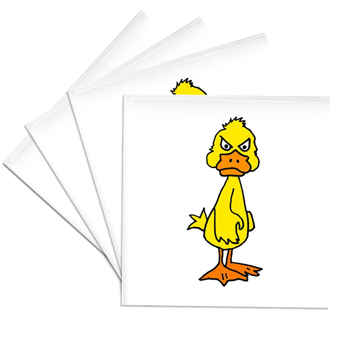 3drose, Funny Angry Yellow Duck Bird Cartoon, Set of 4 Ceramic Tile ...