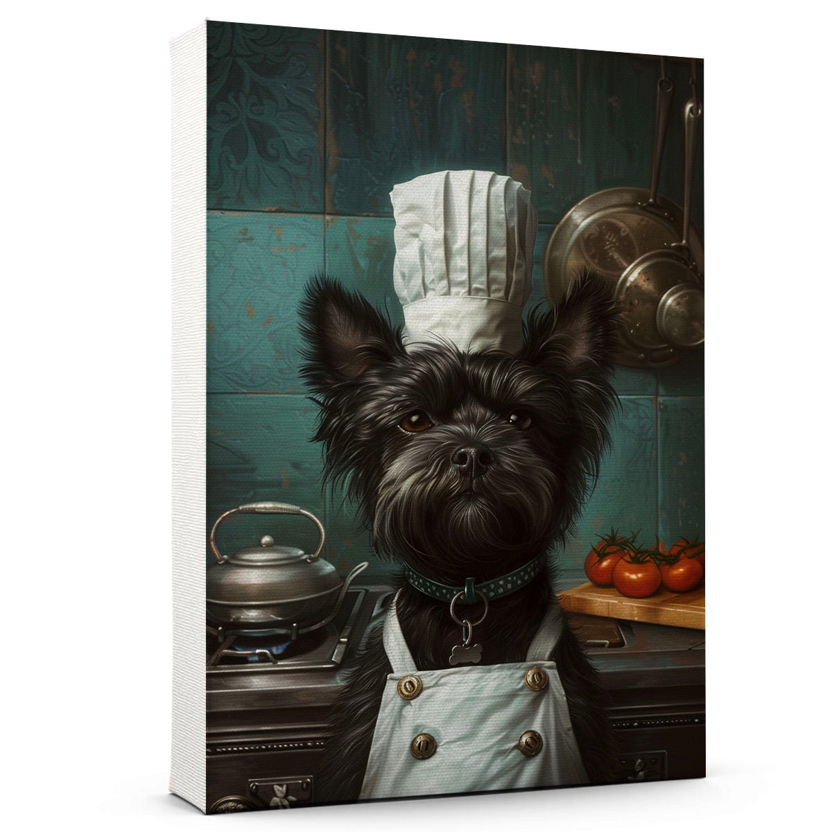 Funny Animal Affenpinscher Dog Chef Cooking Poster Wall Art, Kitchen ...