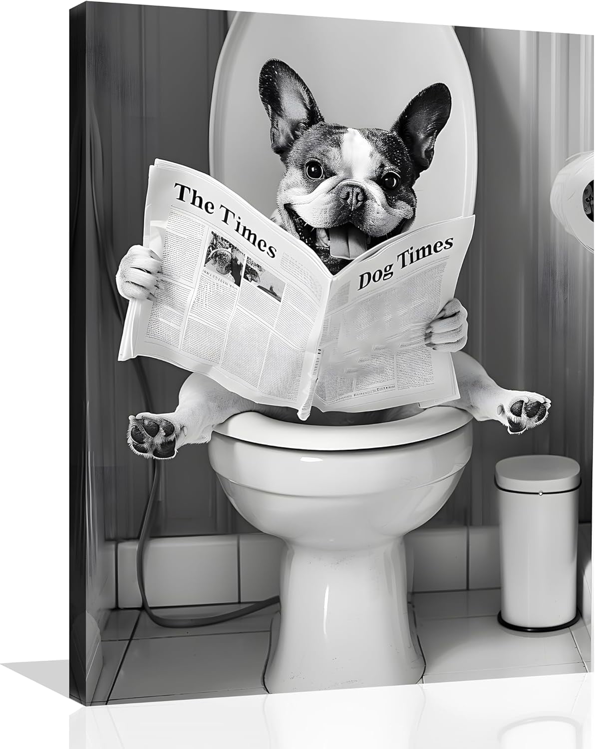 Funny Animal Bathroom Canvas Wall Art Black and White Animal Bathroom ...