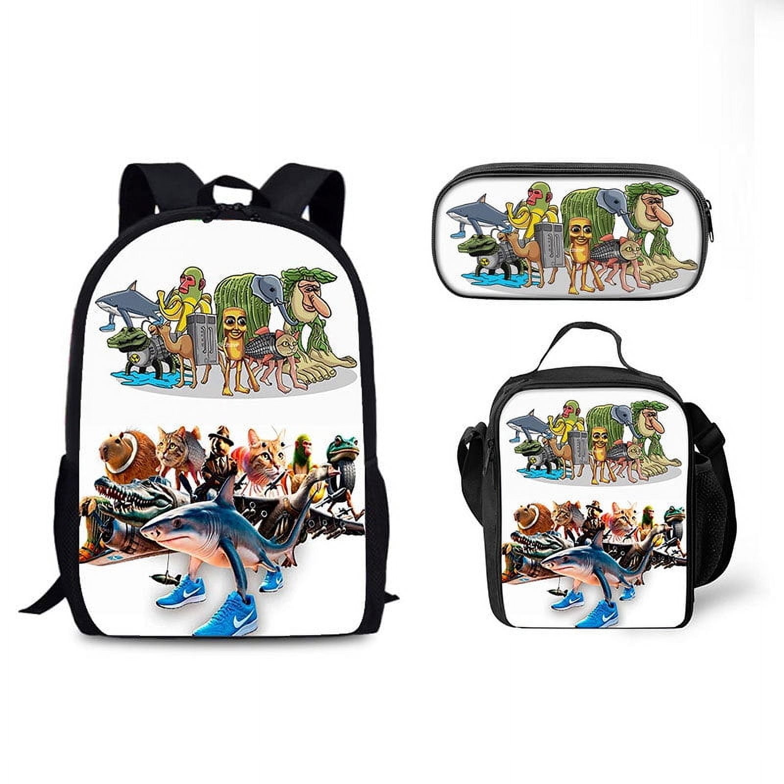 Funny Animal Italian Brainrot Backpack Al Italian Brainrot Shark ...