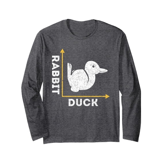 Funny Animal Lover Gift Optical Illusion Duck or Rabbit Long Sleeve T ...