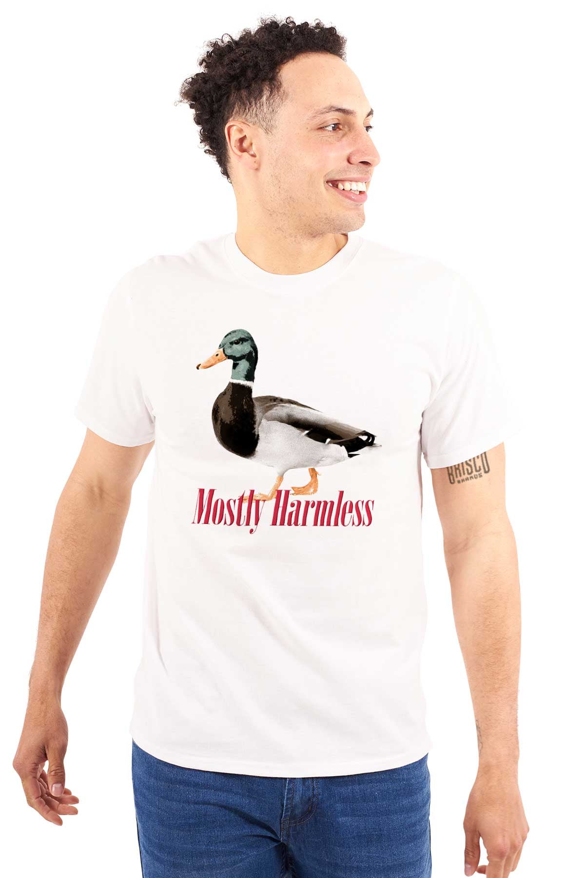 Funny Animal Mostly Harmless Duck Plus Size Crewneck Graphic Tee Shirt Brisco Brands 3X ...