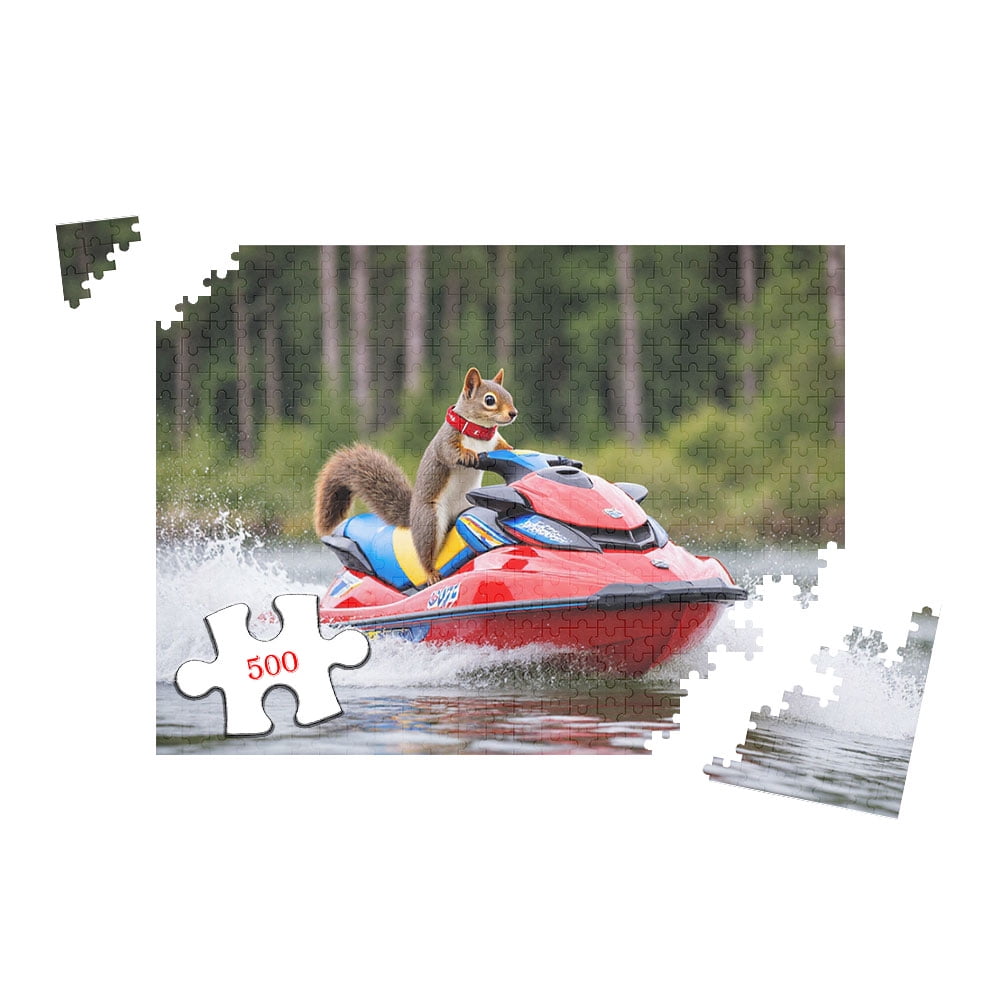 Funny Animal Squirrel on Jet Ski 500 Piece Jigsaw Puzzle for Adults 20 ...