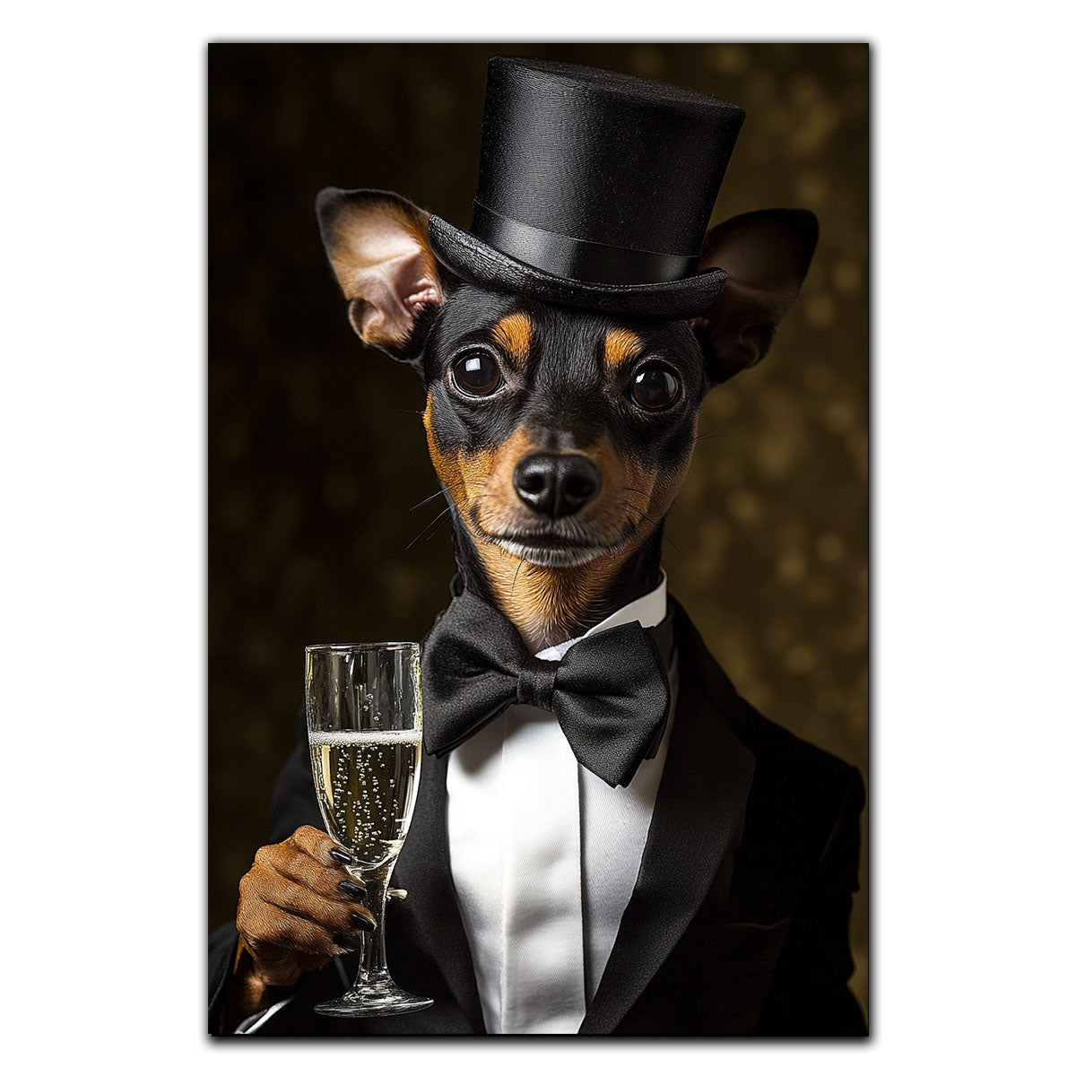 Funny Animal Wall Art Maltese Dog Drinking Wine Wall Art, Funny Dog ...
