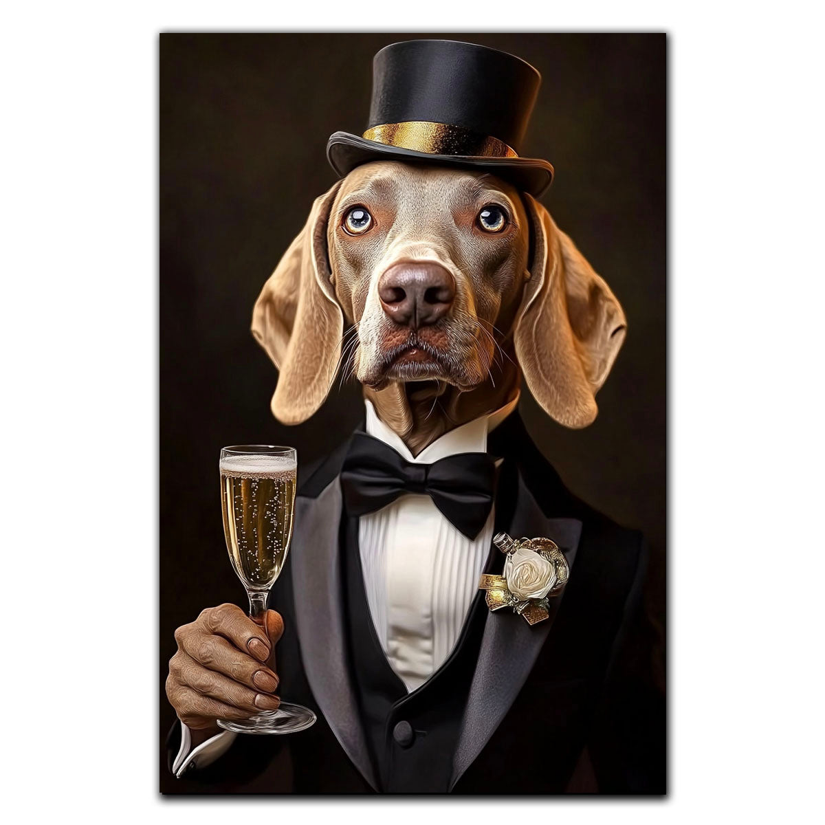 Funny Animal Wall Art Vizsla Dog Drinking Wine Wall Art, Funny Dog ...