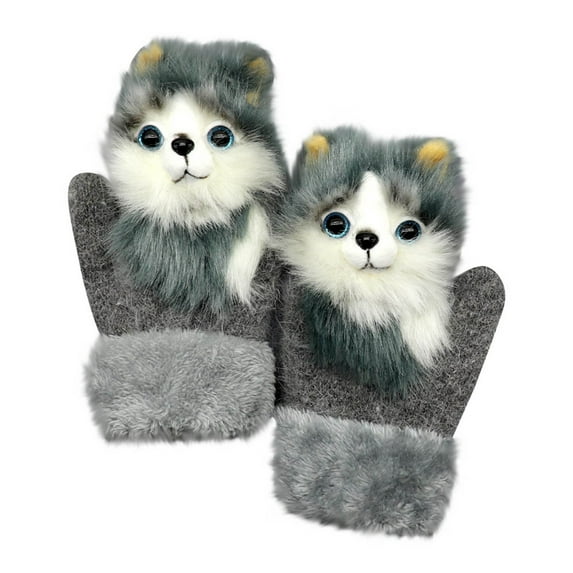 Funny Animal Winter Gloves For Women And Girls Cozy Lined Cute Cartoon ...
