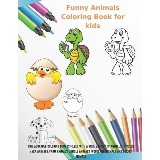 Funny Animals - Coloring Book for kids - This adorable coloring book is ...