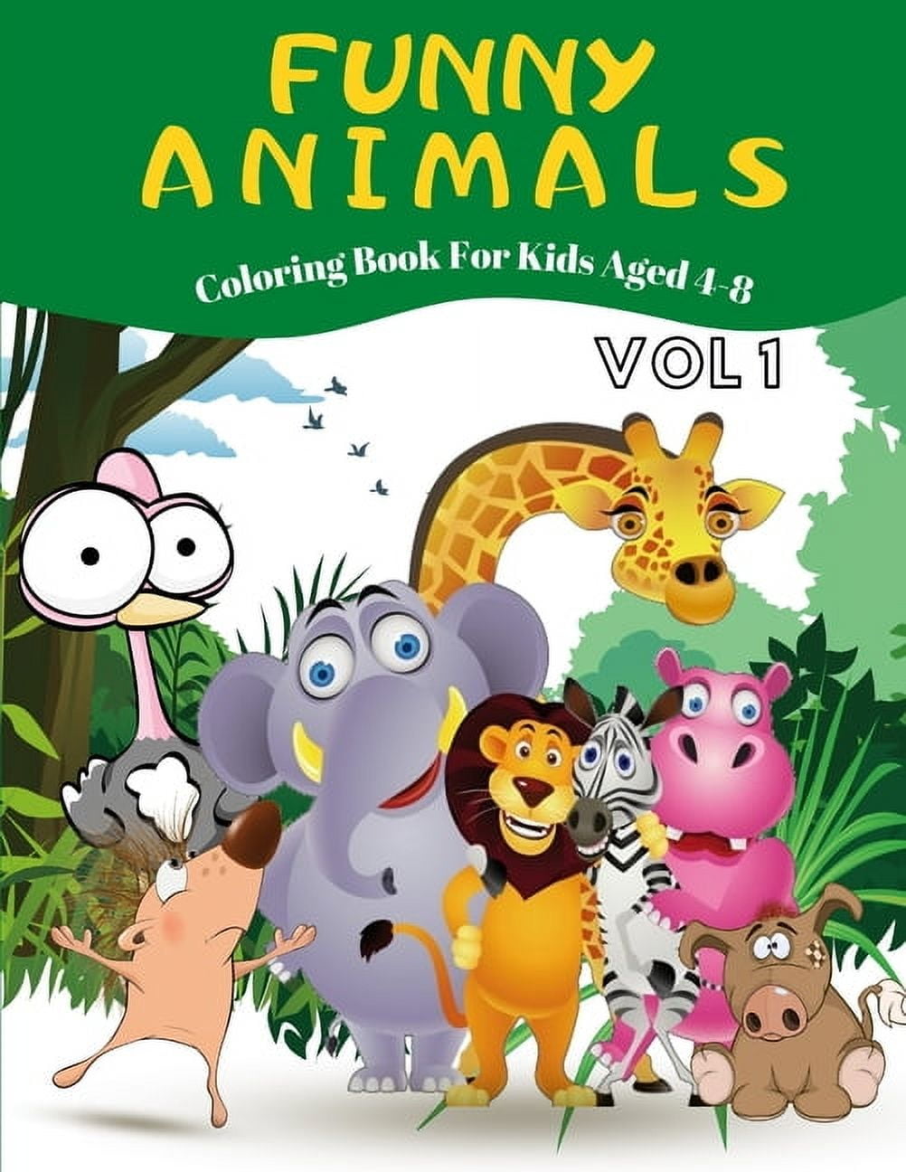 Funny Animals Coloring Books: Funny animals coloring book for kids aged ...