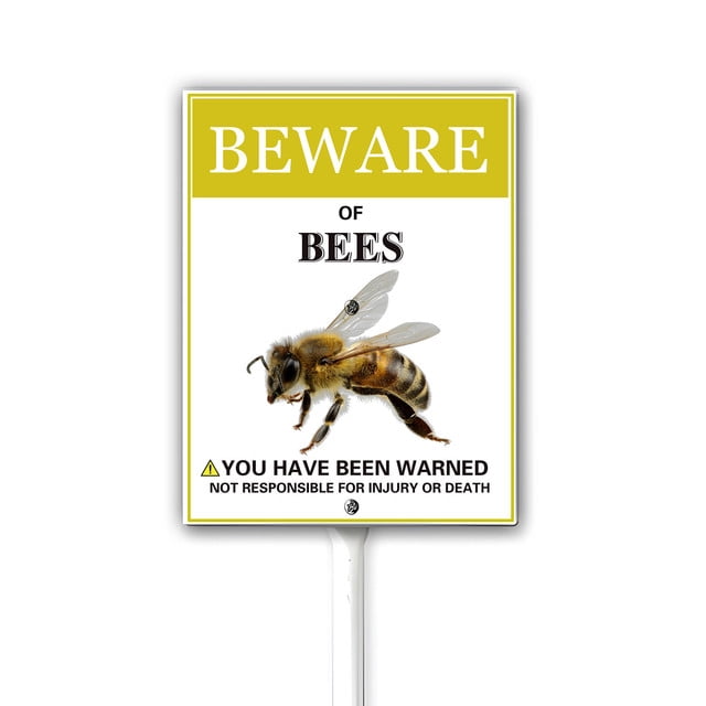 Funny Animals Yard Sign 4.6X6 Inches Beware of Bee Warning Sign for ...