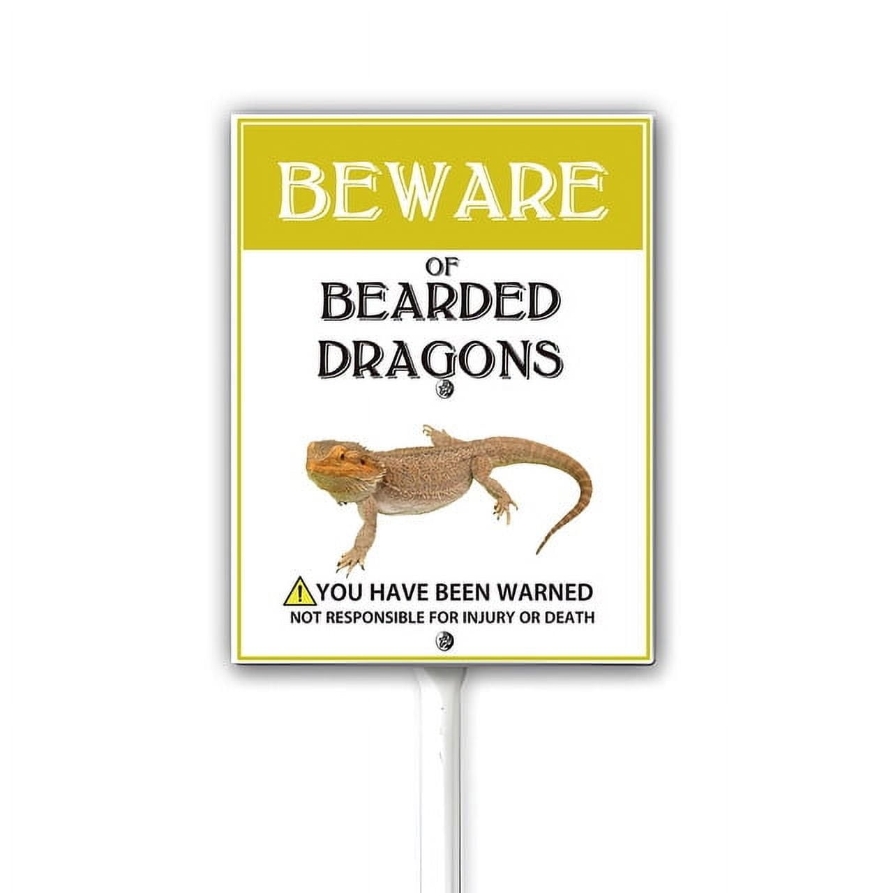 Funny Animals Yard Sign 7X8.8 Inches Beware of Bearded Dragon Warning ...