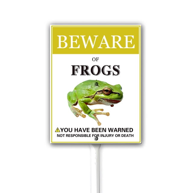 Funny Animals Yard Sign 7X8.8 Inches Beware of Frog Warning Sign for ...