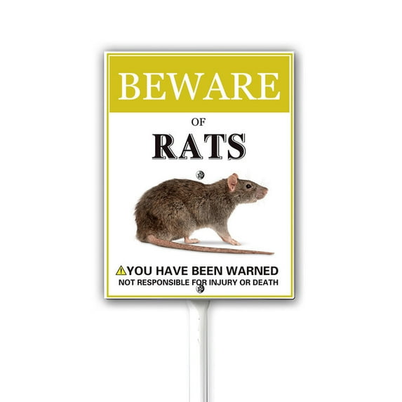 Funny Animals Yard Sign 7X8.8 Inches Beware of Rats Warning Sign for ...