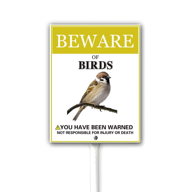 Funny Animals Yard Sign 8X12 Inches Beware of Bird Warning Sign for ...