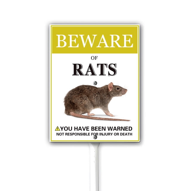 Funny Animals Yard Sign 8X12 Inches Beware of Rats Warning Sign for ...