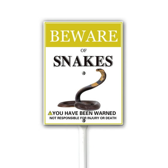 Funny Animals Yard Sign 8X12 Inches Beware of Snakes Warning Sign for ...
