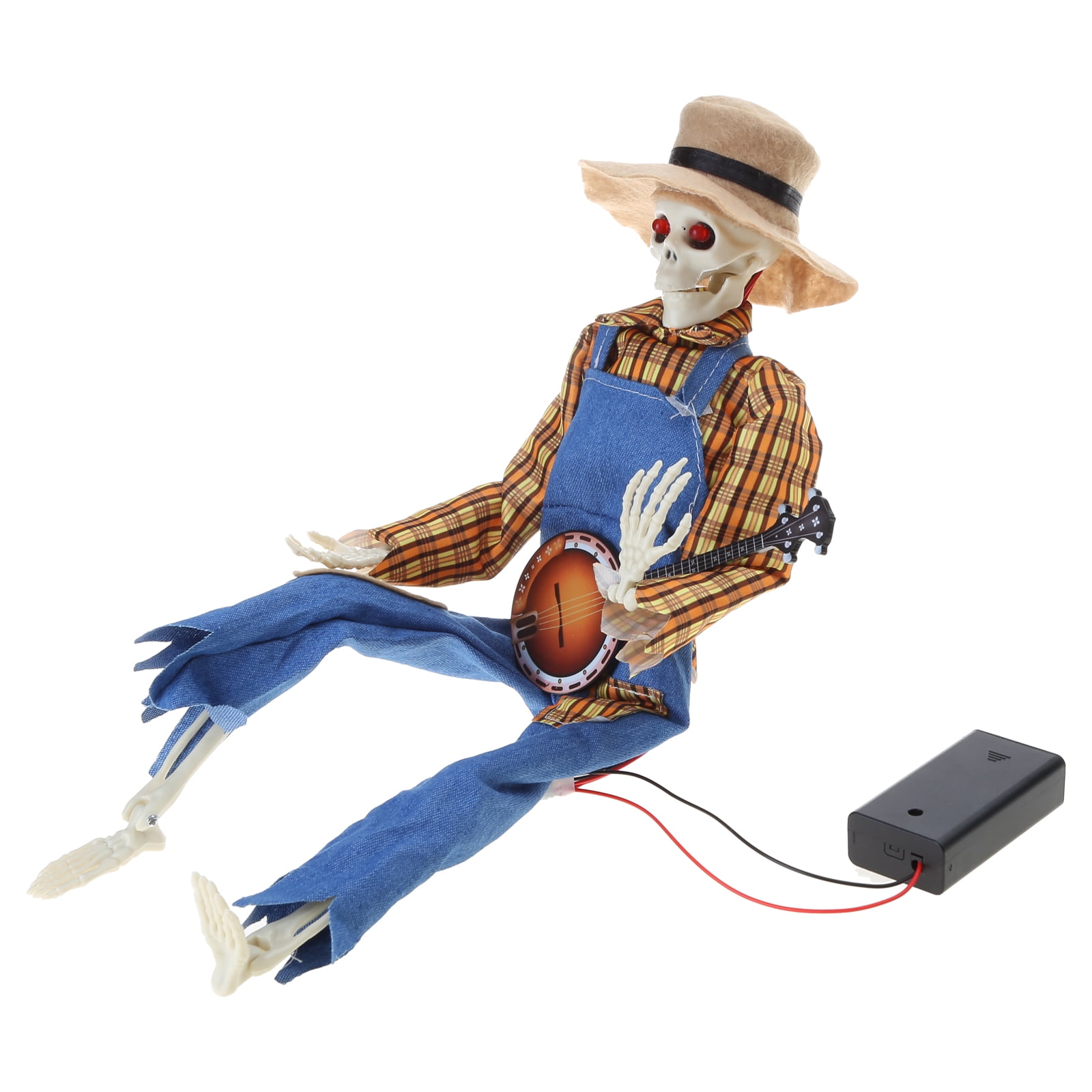 Funny Animated Banjo Skeleton, Cowboy Skull Statue, Animated Movement ...