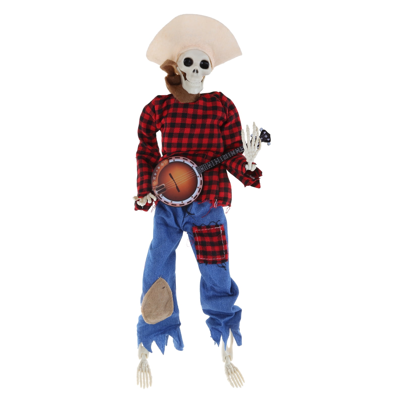 Funny Animated Banjo Skeleton, Cowboy Skull Statue, Animated Movement ...