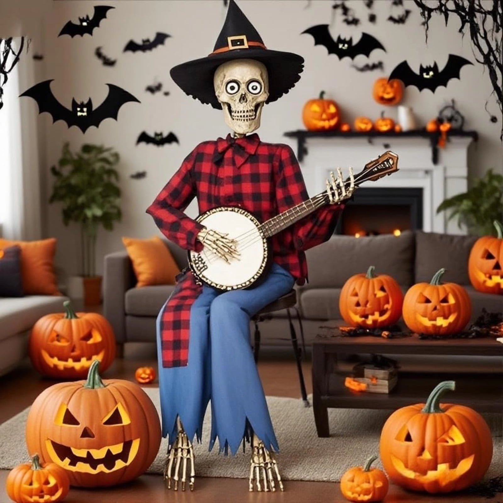 Funny Animated Dueling Banjo Skeletons, 2025 New Halloween Musical ...