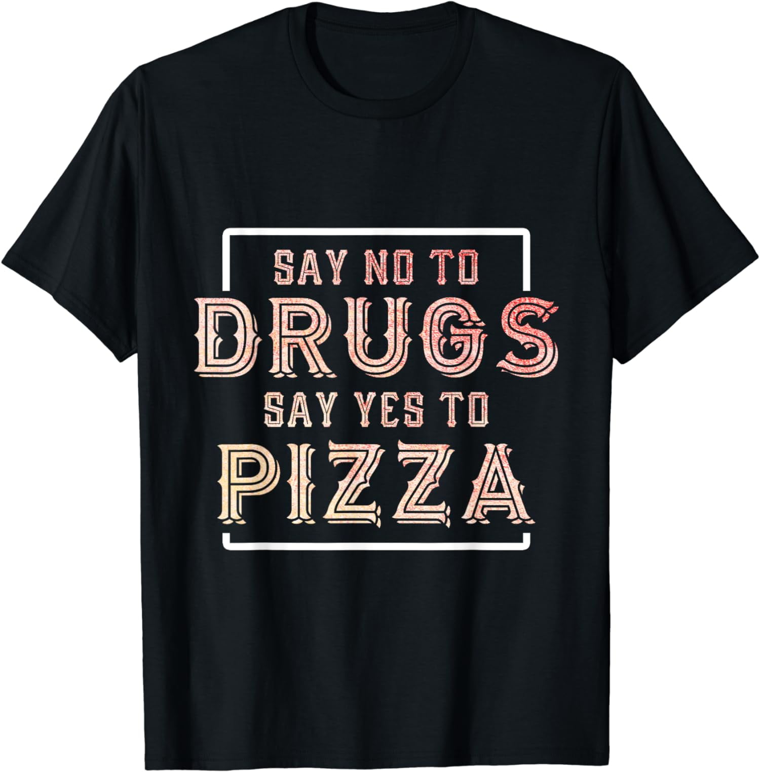 Funny Anti Drug T Shirt - Say Stylish casual print black plus size To ...