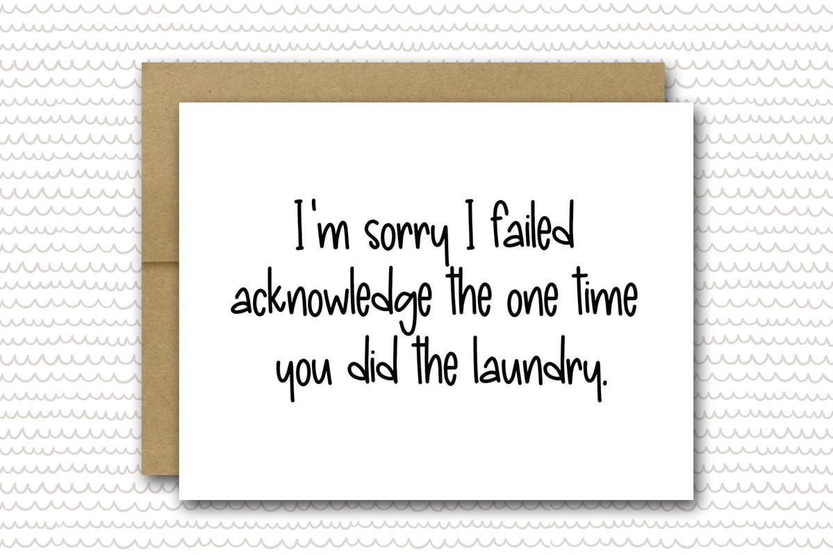 Funny Apology Card for Laundry Fails – "I'm Sorry I Failed to ...