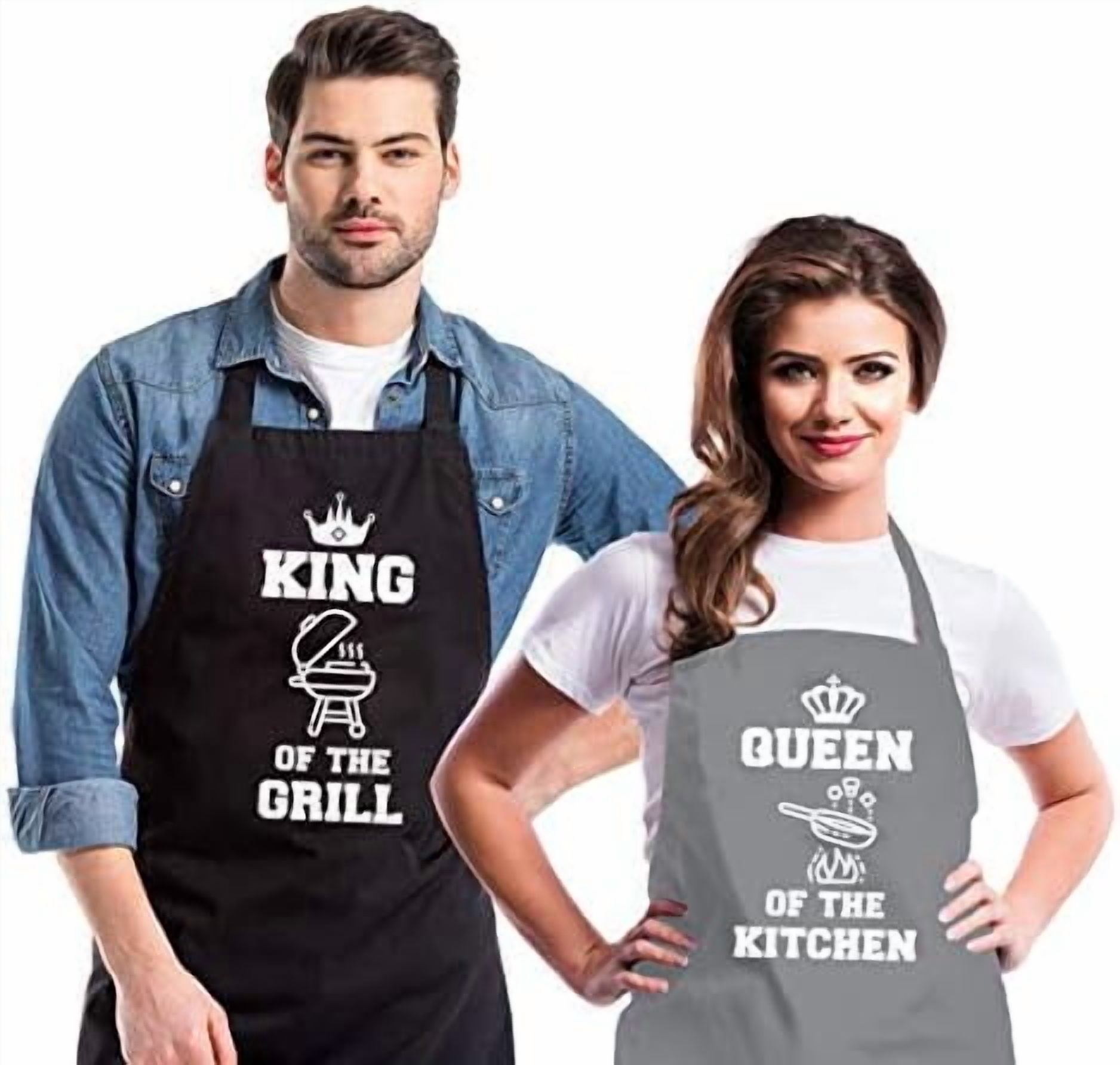 Funny Aprons for Couple, His and Hers Aprons Set, Kitchen Aprons with 2 ...