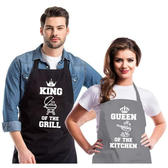 Funny Aprons for Couple, His and Hers Aprons Set, Kitchen Aprons with 2 ...