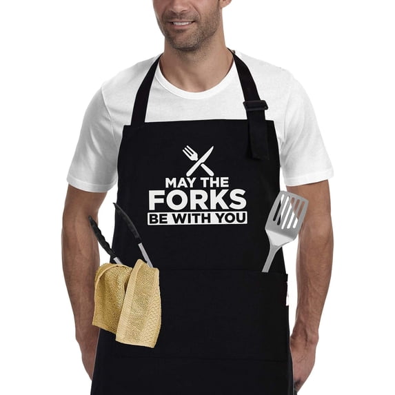 Funny Aprons for Men Women, Cooking Grilling BBQ Chef Apron with 2 ...
