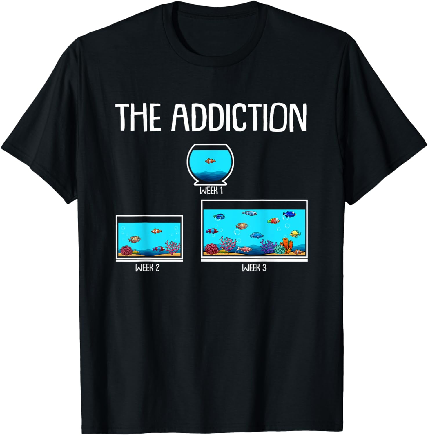 Funny Aquarium Design For Fish Tank Lover Men Women Aquarist T-Shirt ...