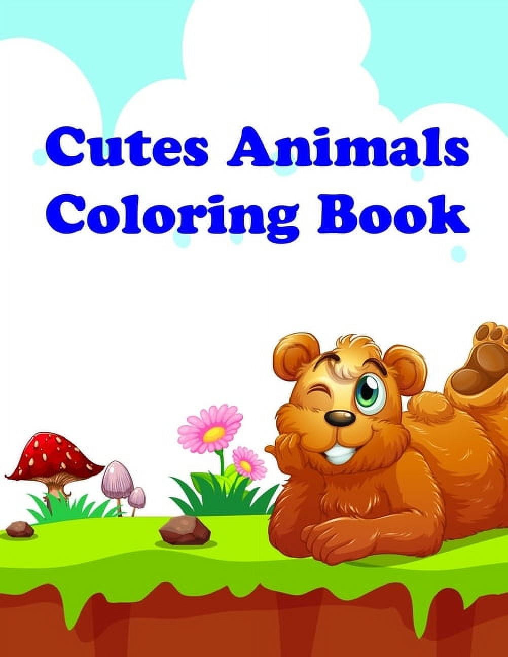 Funny Art: Cutes Animals Coloring Book: Easy and Funny Animal Images ...