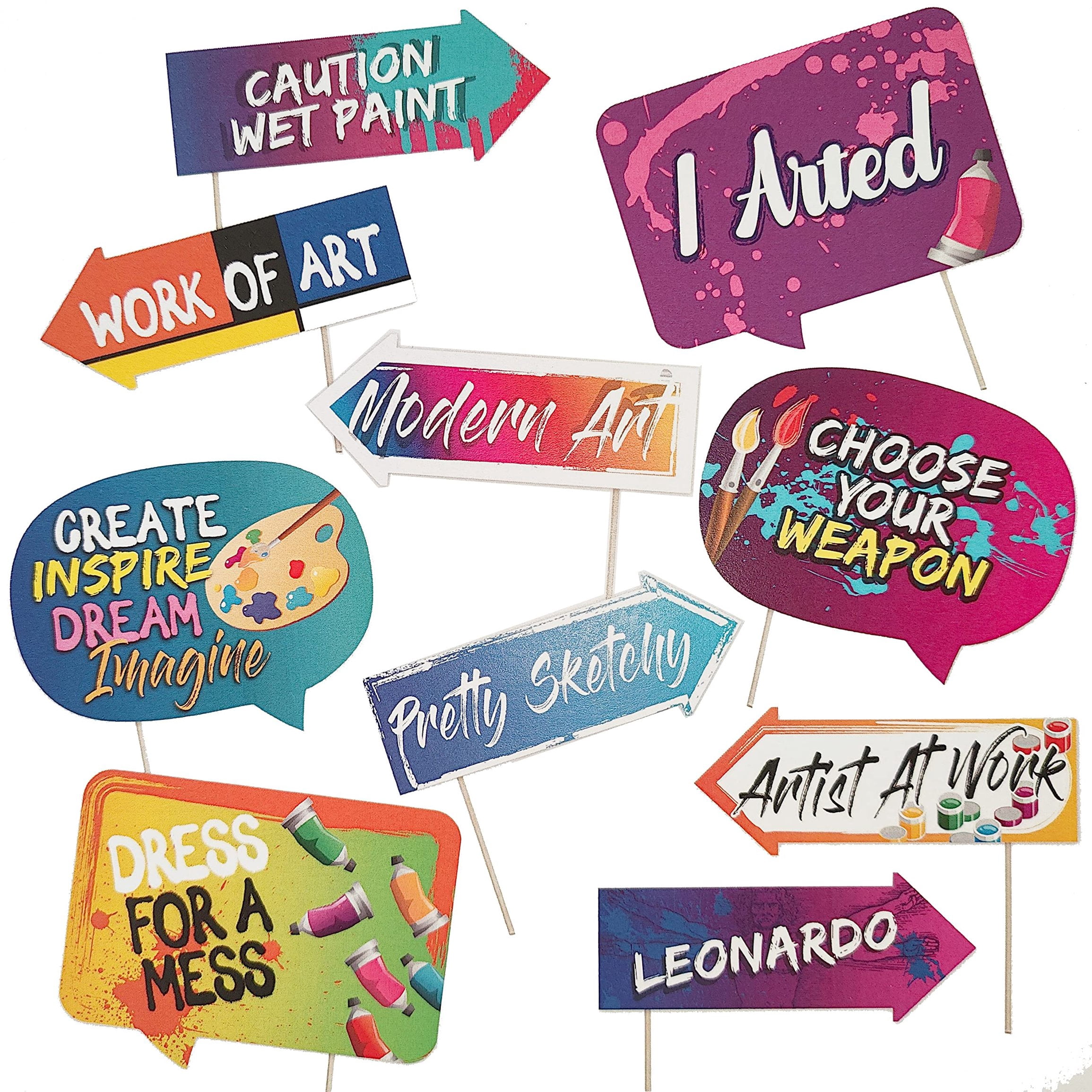 Funny Art Party Photo Booth Props - Artist Painting Wall Graffiti ...