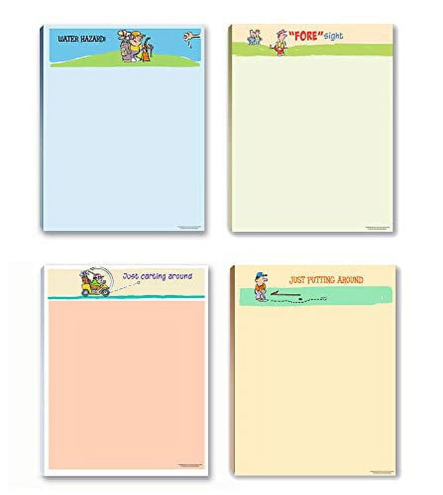 Funny Assorted Golf Notepads - 4 Assorted Note Pads (Golf Set #2 ...