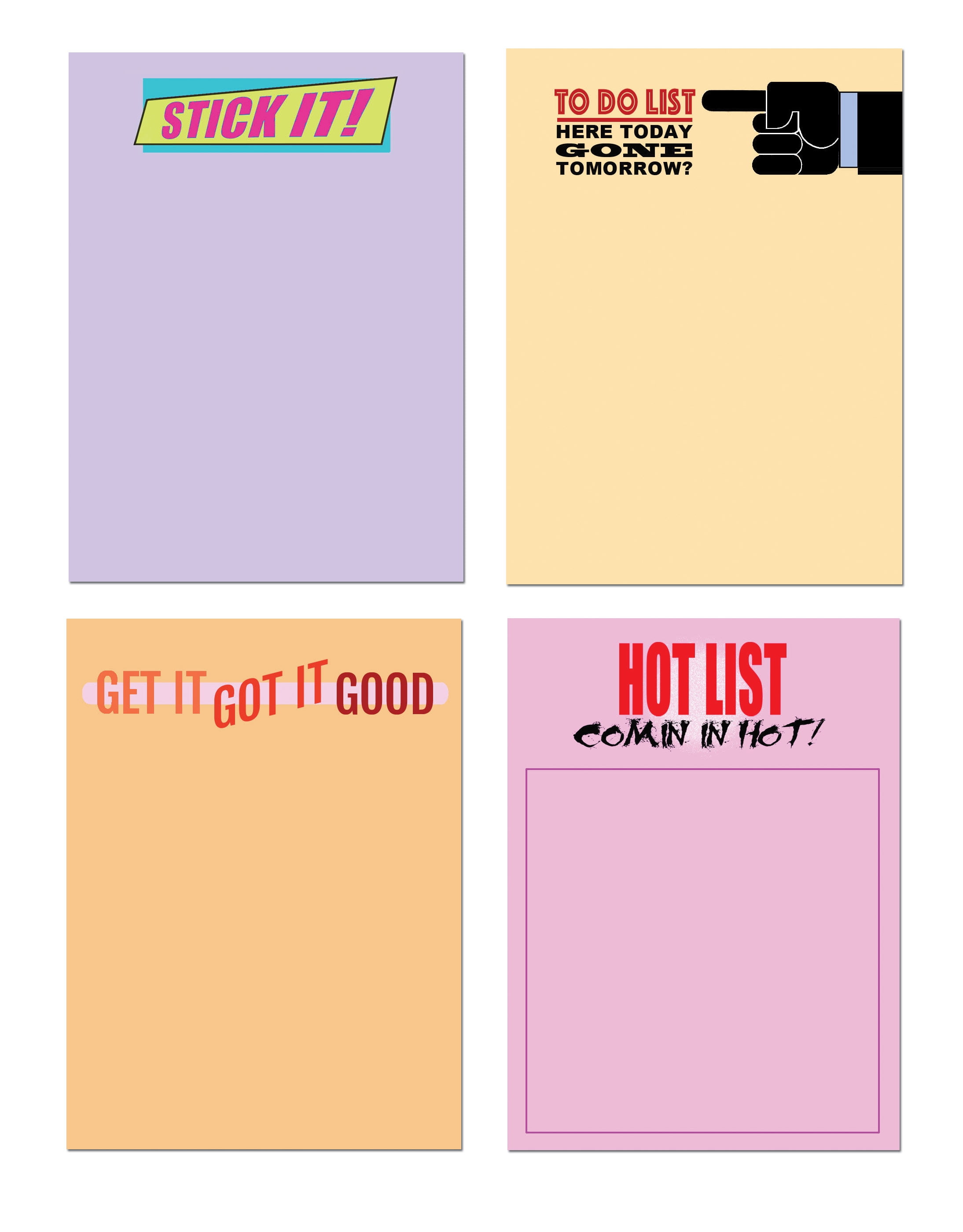 Funny Assorted Sticky Notes (4 Notepads) - 3 x 4 inches - Stickey Notes ...