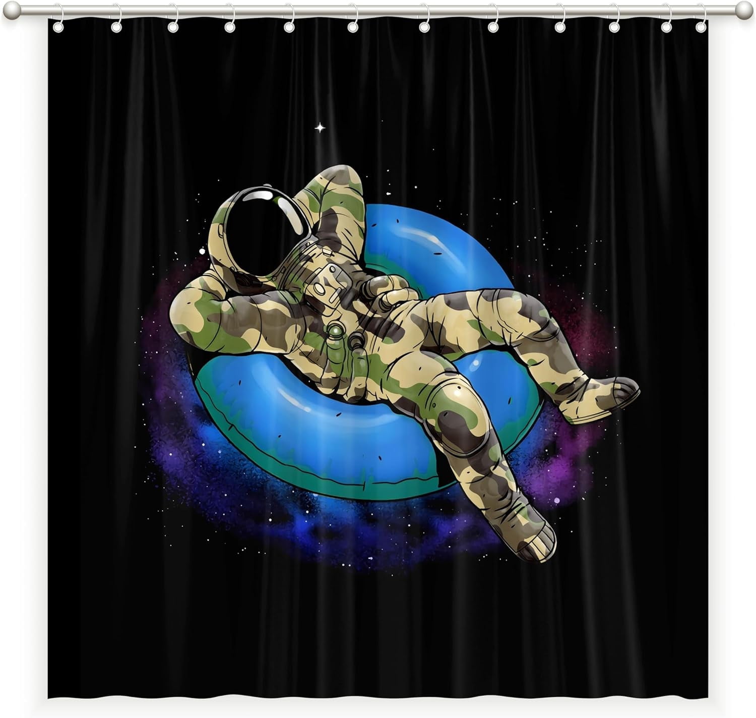 Funny Astronaut Shower Curtain Set Cool Spaceman Trippy Universe ...