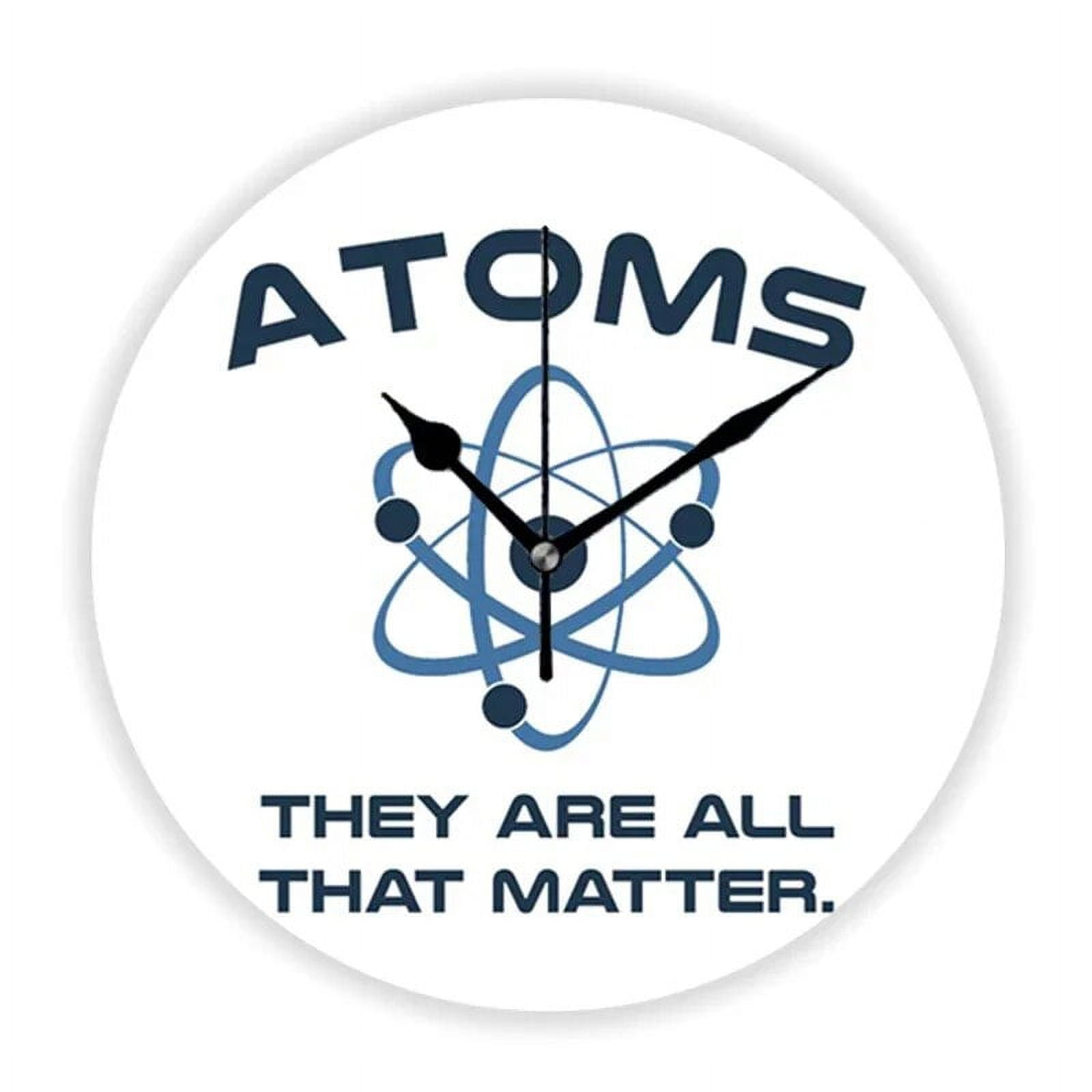 Funny Atomic Science Chemistry Wall Clock Geek Large Chemical Symbols Round Wall Watch Clock ...