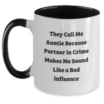 Funny Auntie Gifts from Men, Gifts for Auntie, Two Tone Coffee Mug with ...