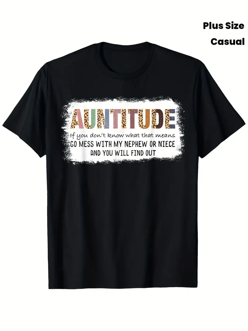 Funny Auntitude Leopard Print Nephew Niece Humor Women Unisex Casual ...