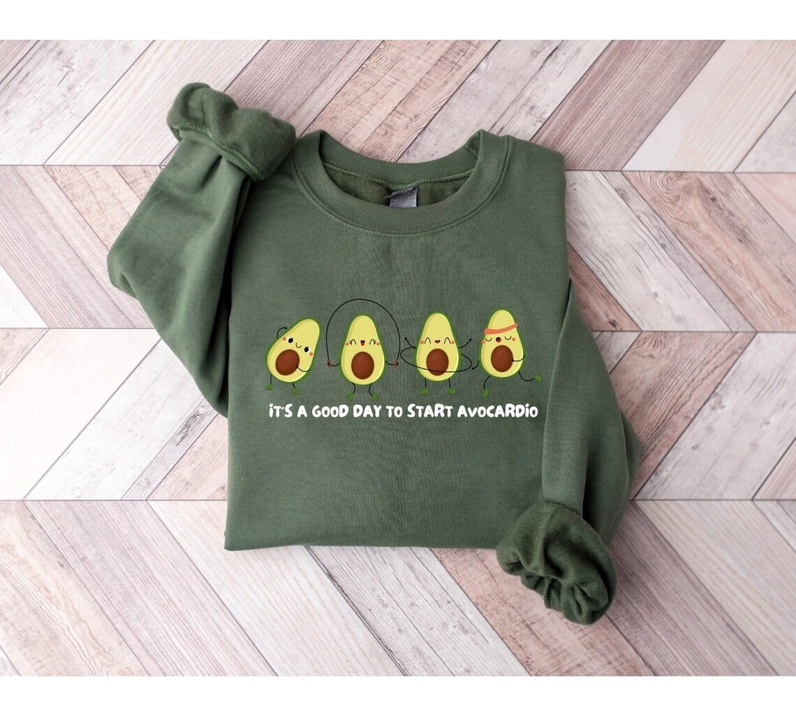 Funny Avocado Avocardio Workout Sweatshirt, Cardio Lover Gym Teacher ...