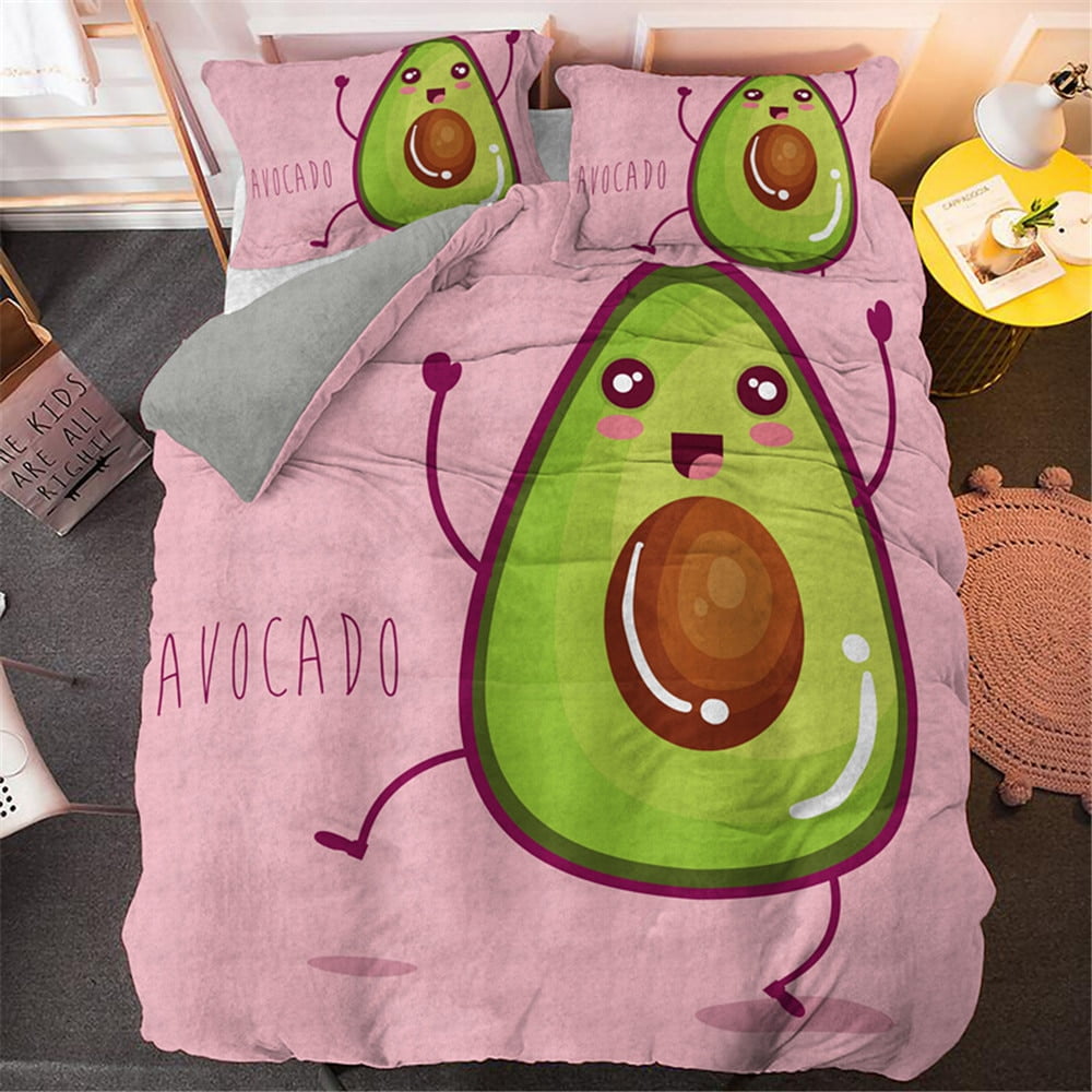 Funny Avocado Duvet Cover Sets Cartoon Cute Girls Boys Teens Polyester ...
