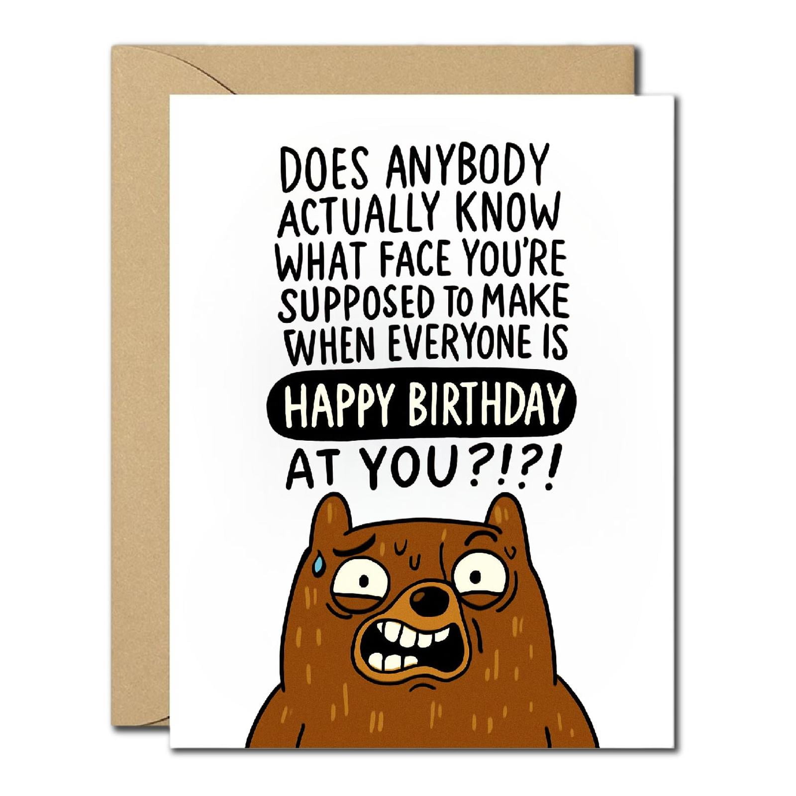 Funny Awkward Birthday Card - What Face to Make When Everyone Sings ...