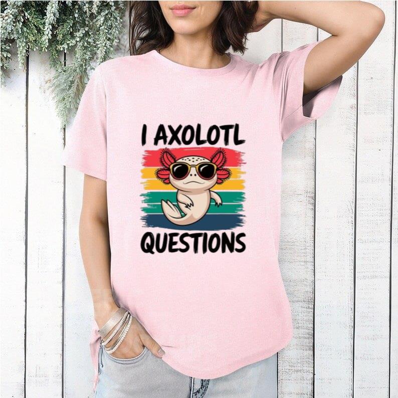 Funny Axolotl Graphic I Axolotl Questions Pun Salamander T-Shirt, for ...
