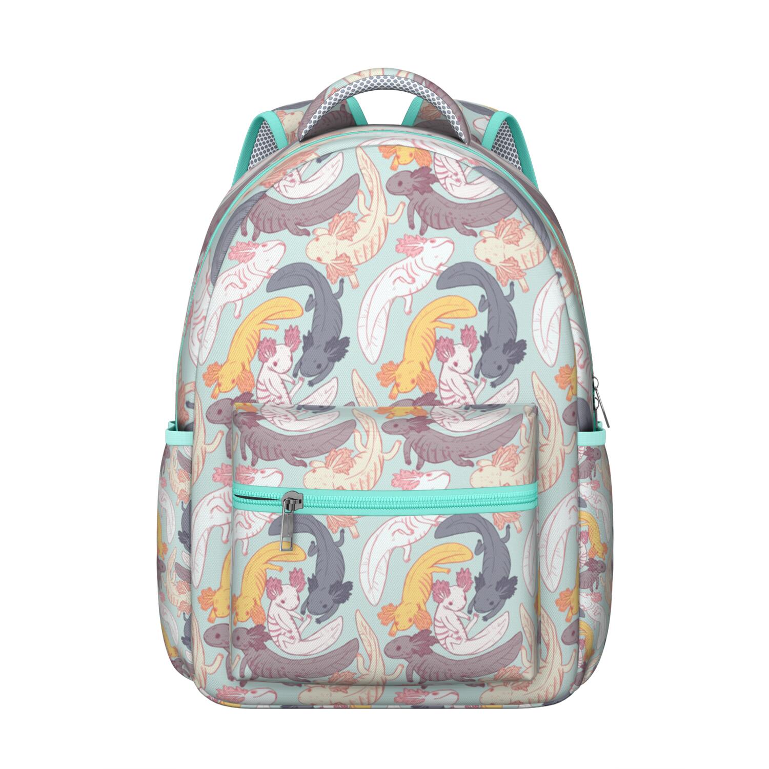 Funny Axolotl Lovers Student Backpack Durable Waterproof School Bag ...