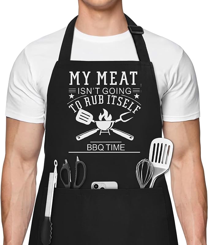 ApronMen, Funny Aprons For Men - Dad's BBQ - 100% Cotton with Pockets ...