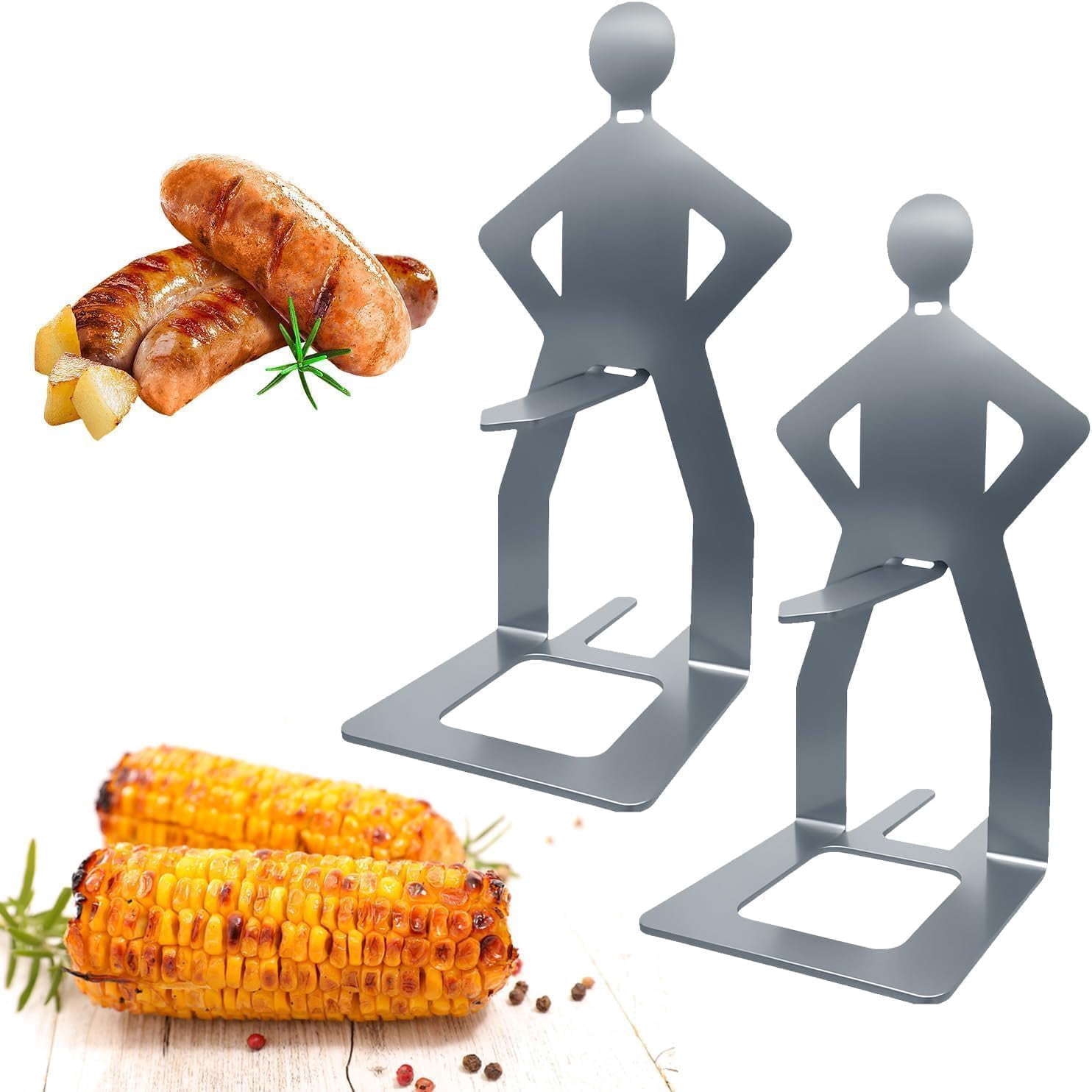 Funny BBQ Hot Dog Holder, 2026 NEW Stainless Steel Standing Man Hot Dog ...