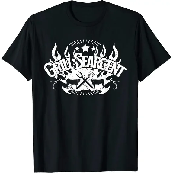 Funny BBQ Pit Master Grill Sergeant Cows Gift for Dad Graphic T-Shirt ...