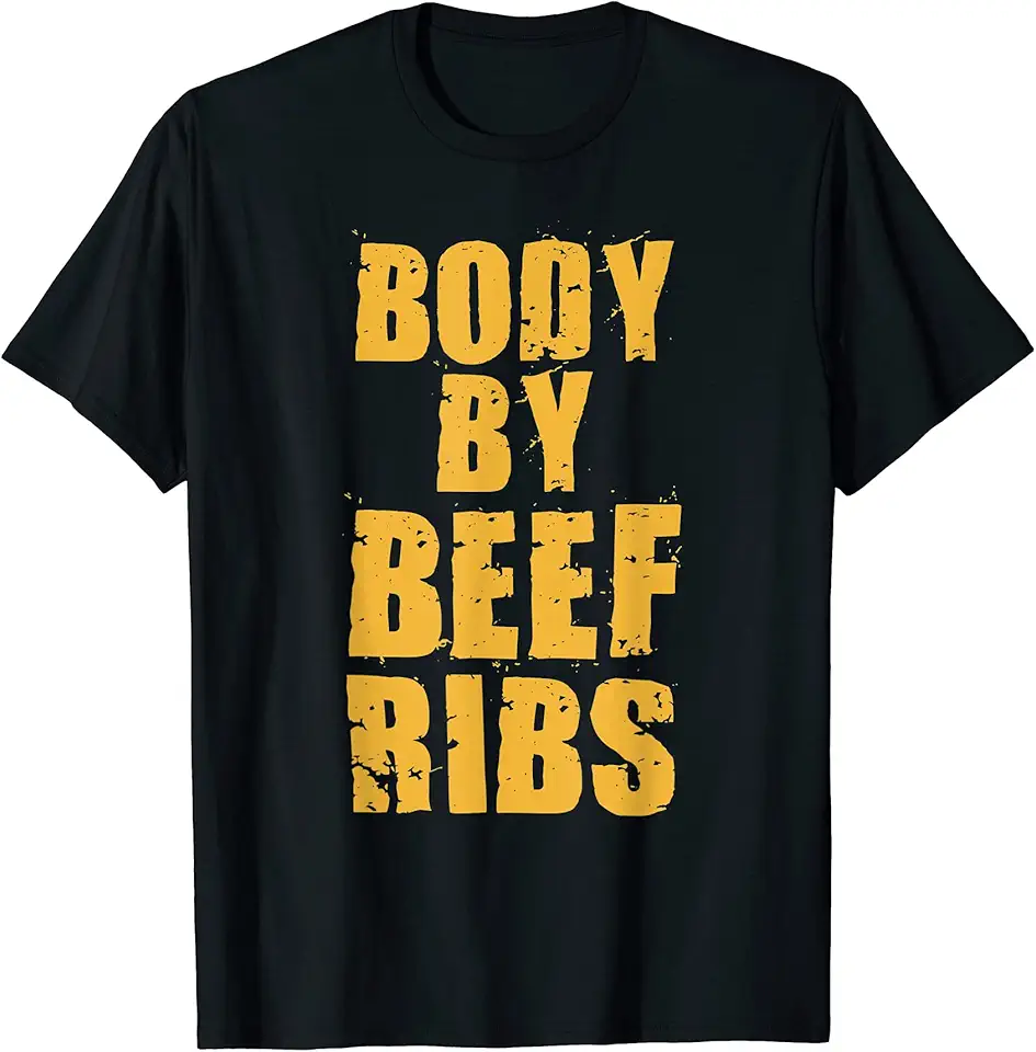 Funny BBQ Ribs Slogan Graphic T-Shirt for Men Grill Master Short Sleeve ...