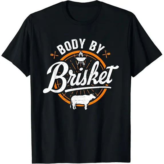 Funny BBQ Smoker Brisket Grill Master Gift for Men Casual Graphic T ...
