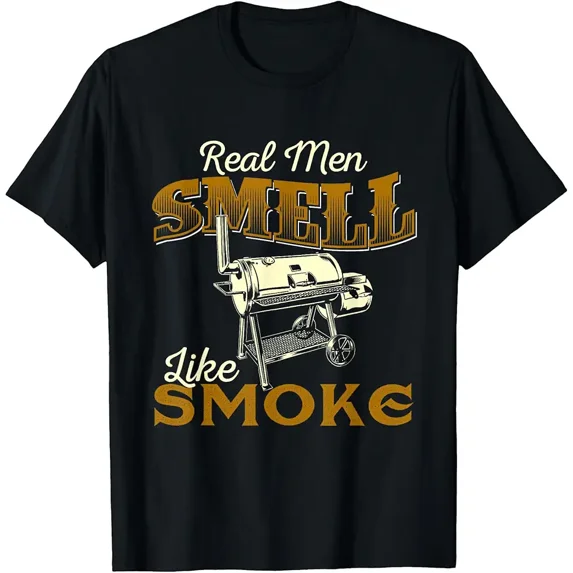 Funny BBQ Smoker Grill Pitmaster Gift for Men Short Sleeve Graphic T ...